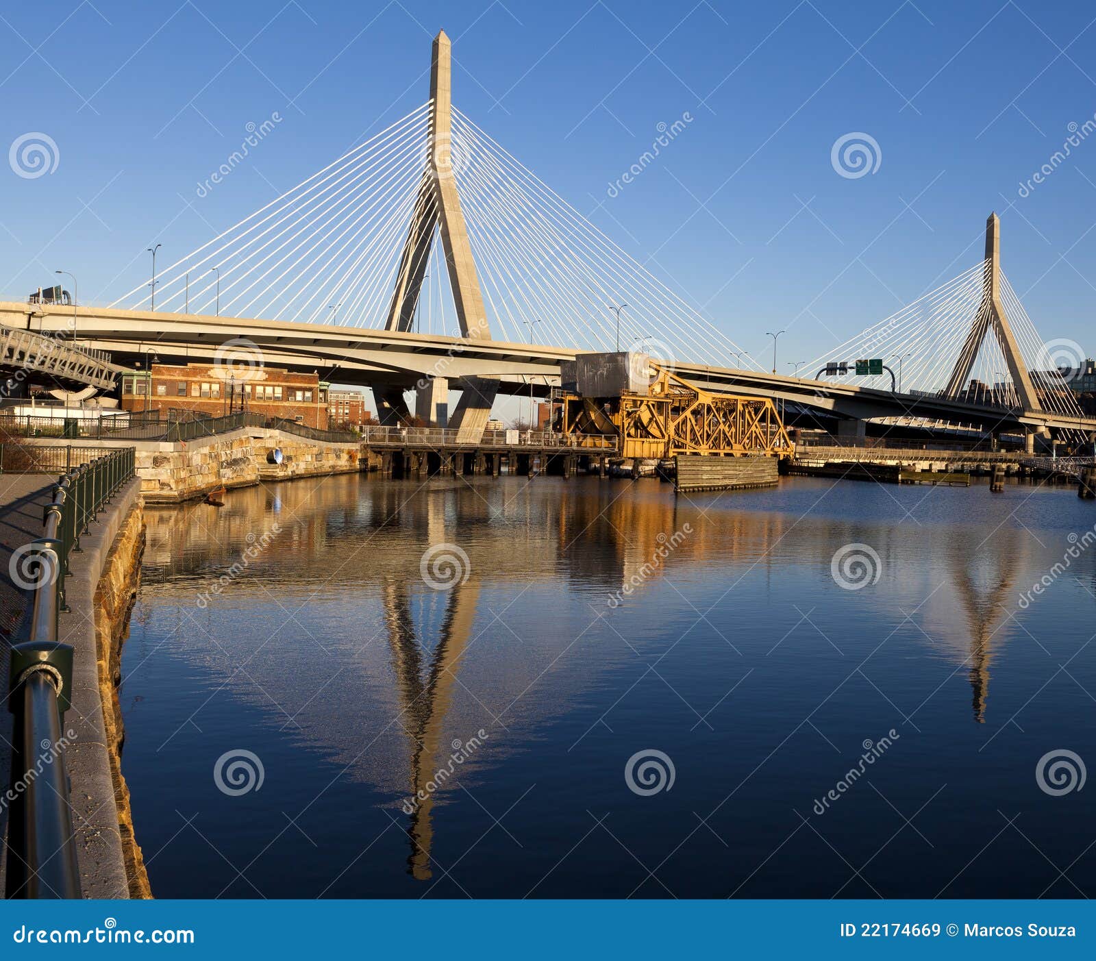 The Zakim Bridge stock image. Image of tourism, boston - 22174669