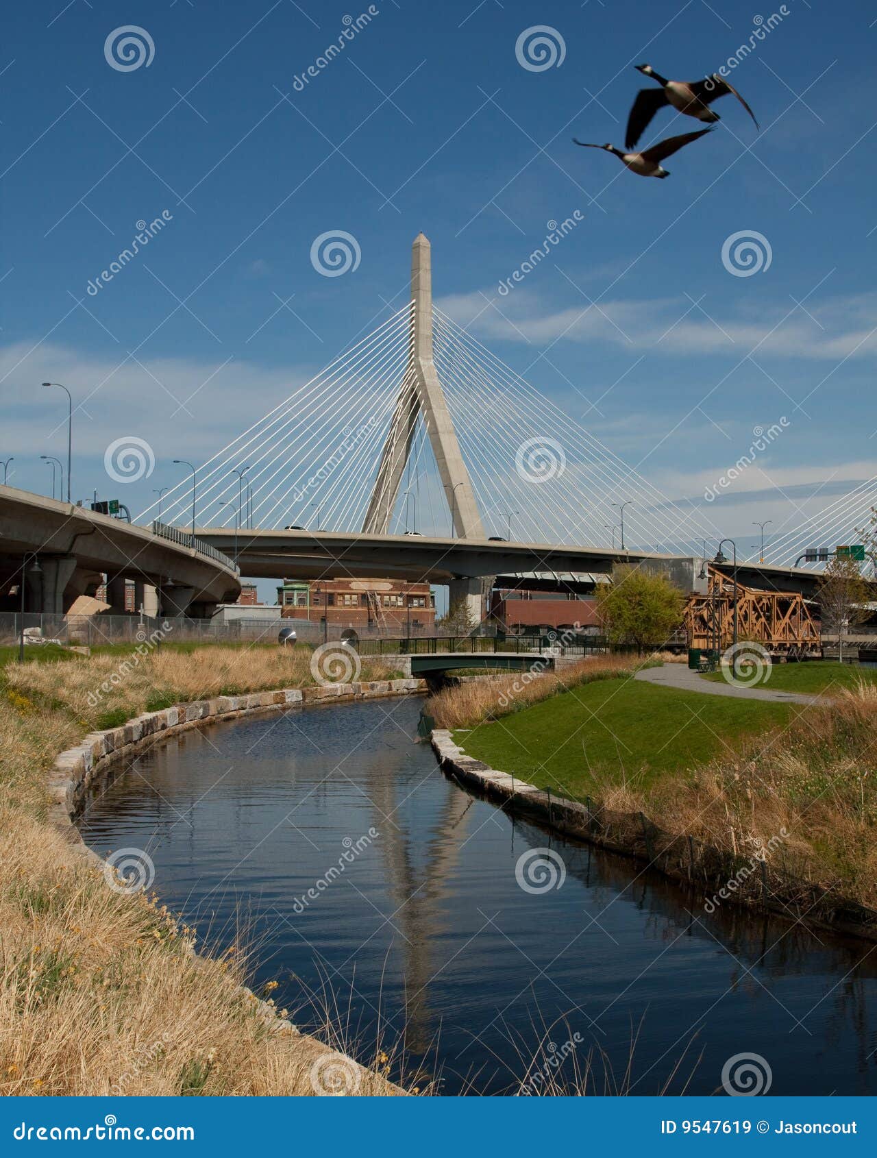 Zakim Bridge stock image. Image of bridge, charles, boston - 9547619