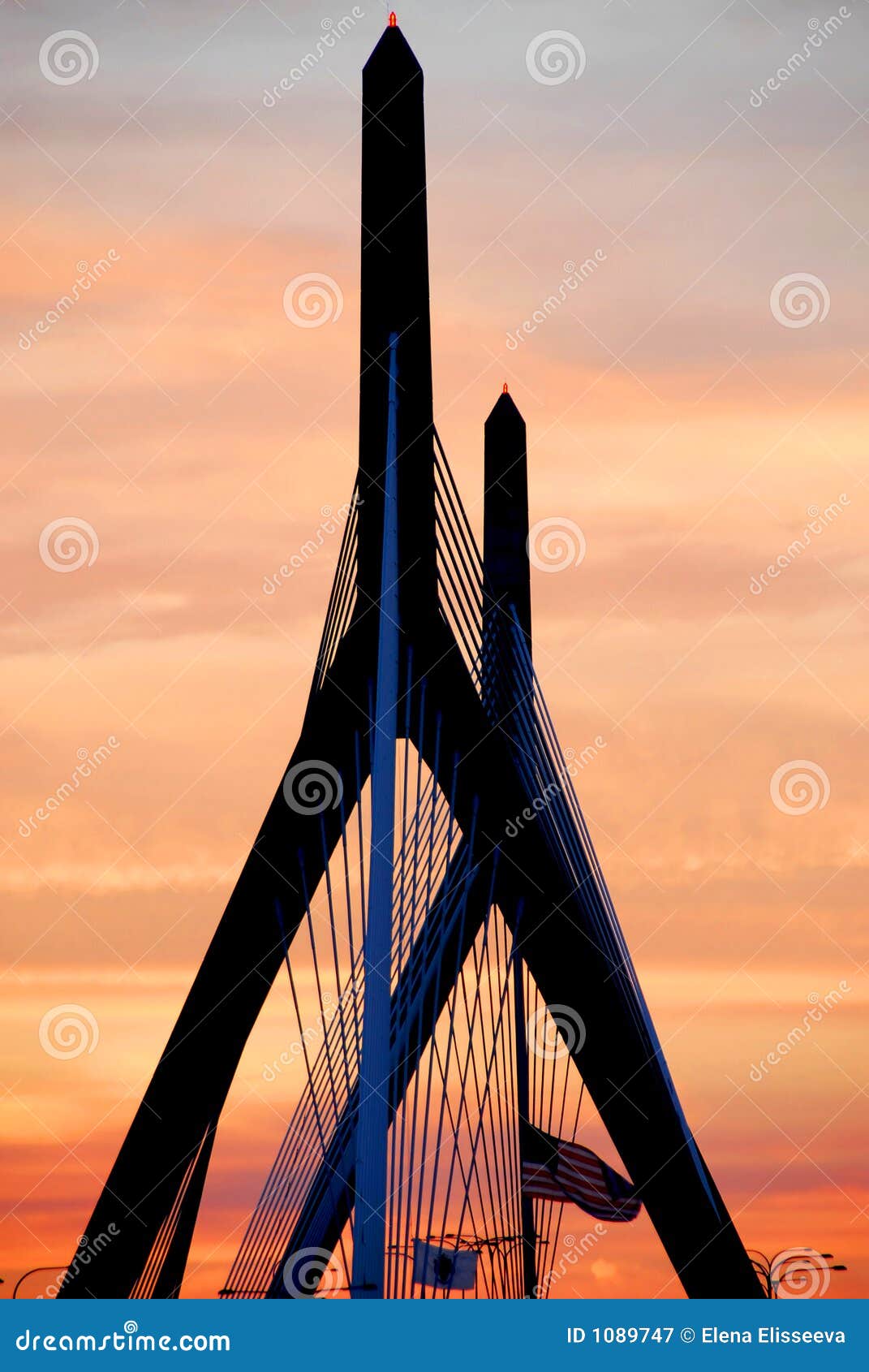 Zakim bridge Boston stock image. Image of america, attractions - 1089747