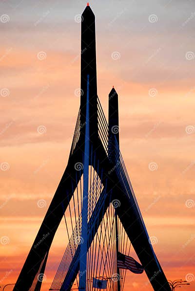 Zakim bridge Boston stock image. Image of america, attractions - 1089747