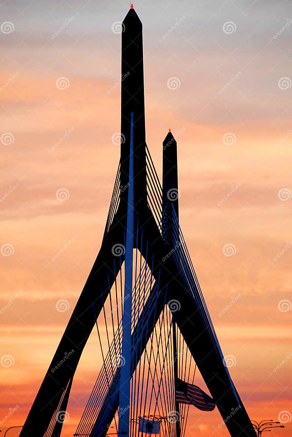 Zakim bridge Boston stock image. Image of america, attractions - 1089747