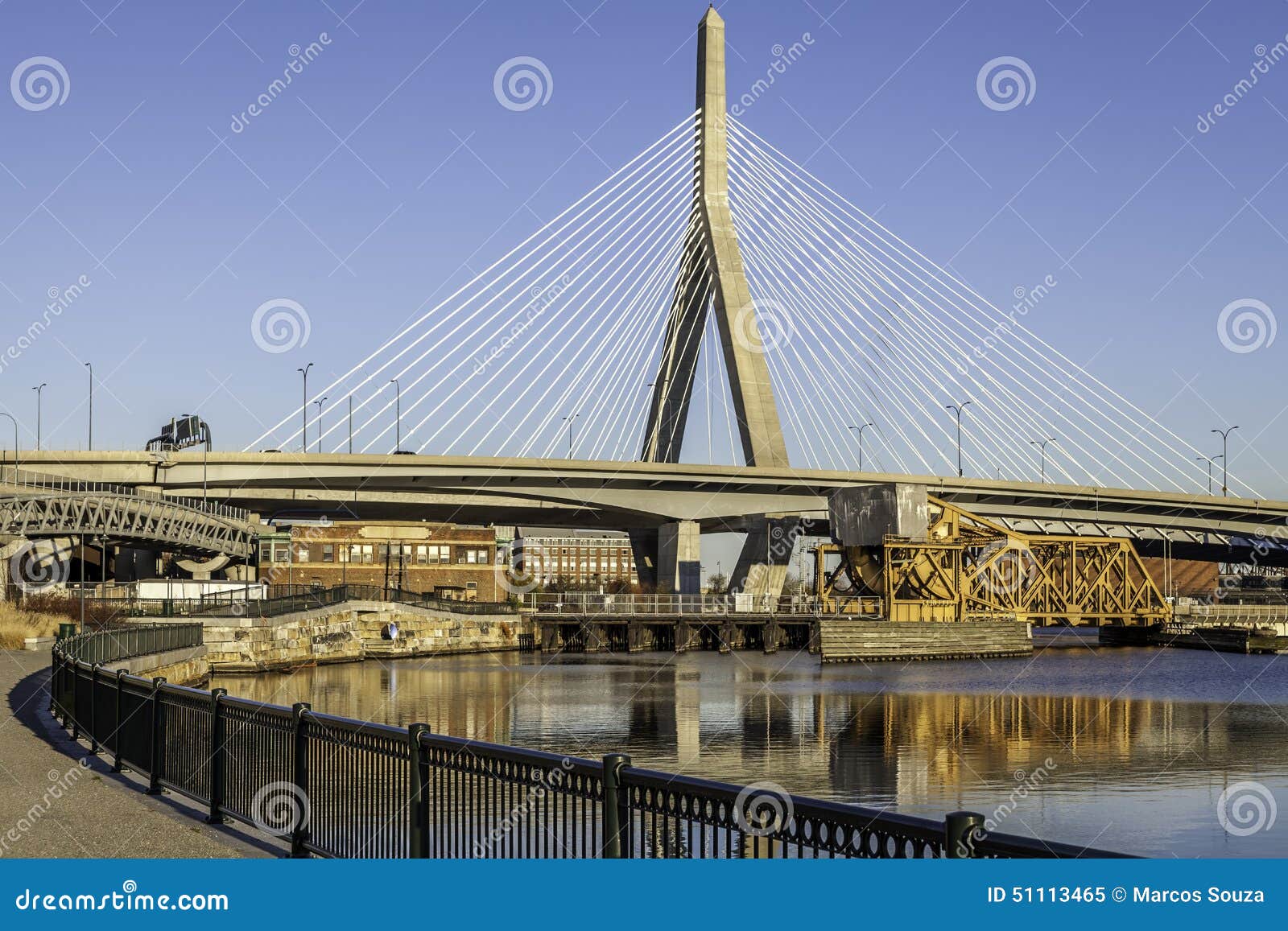 Zakim Bridge stock image. Image of zakim, bridge, crossing - 51113465