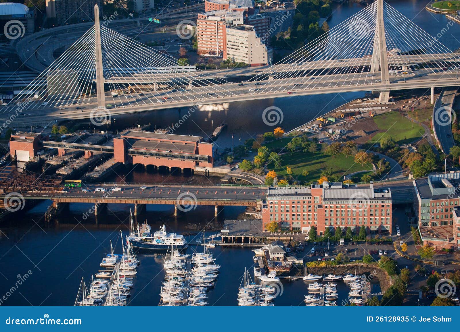 Zakim Bunker Hill Bridge editorial image. Image of architecture - 26128935
