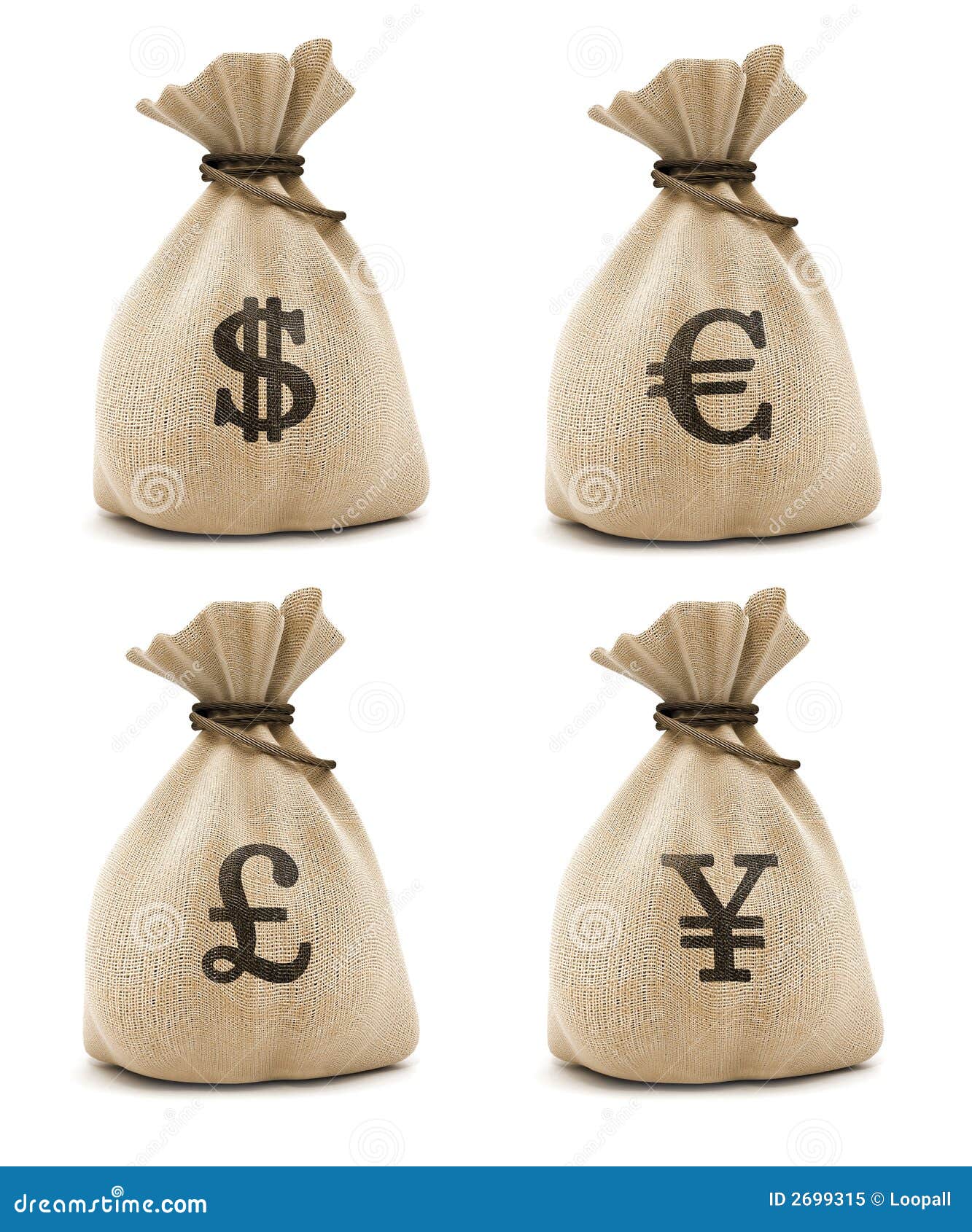 Zakken met geld stock afbeelding. Image of miljonair, geïsoleerd - 2699315