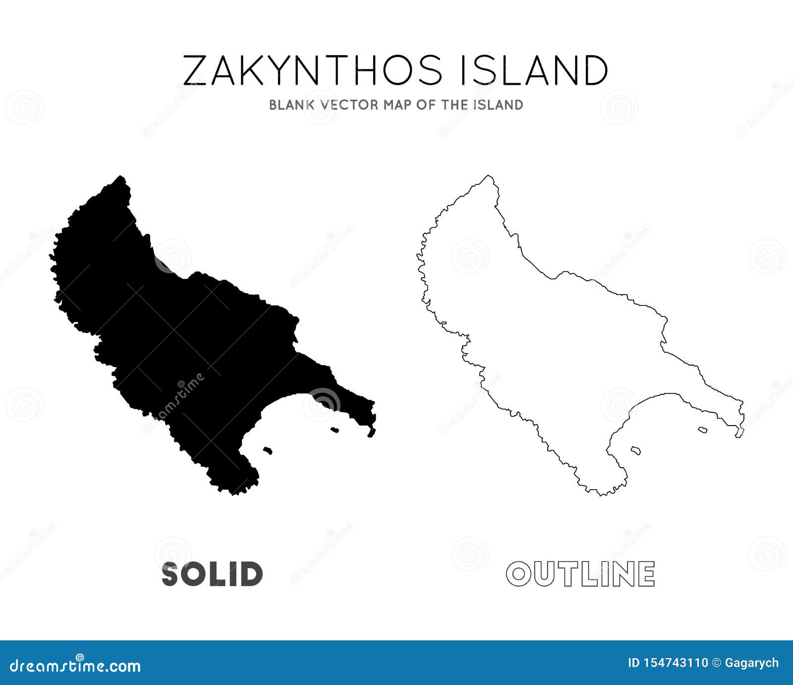 Zakynthos Island map. stock vector. Illustration of landmark - 154743110