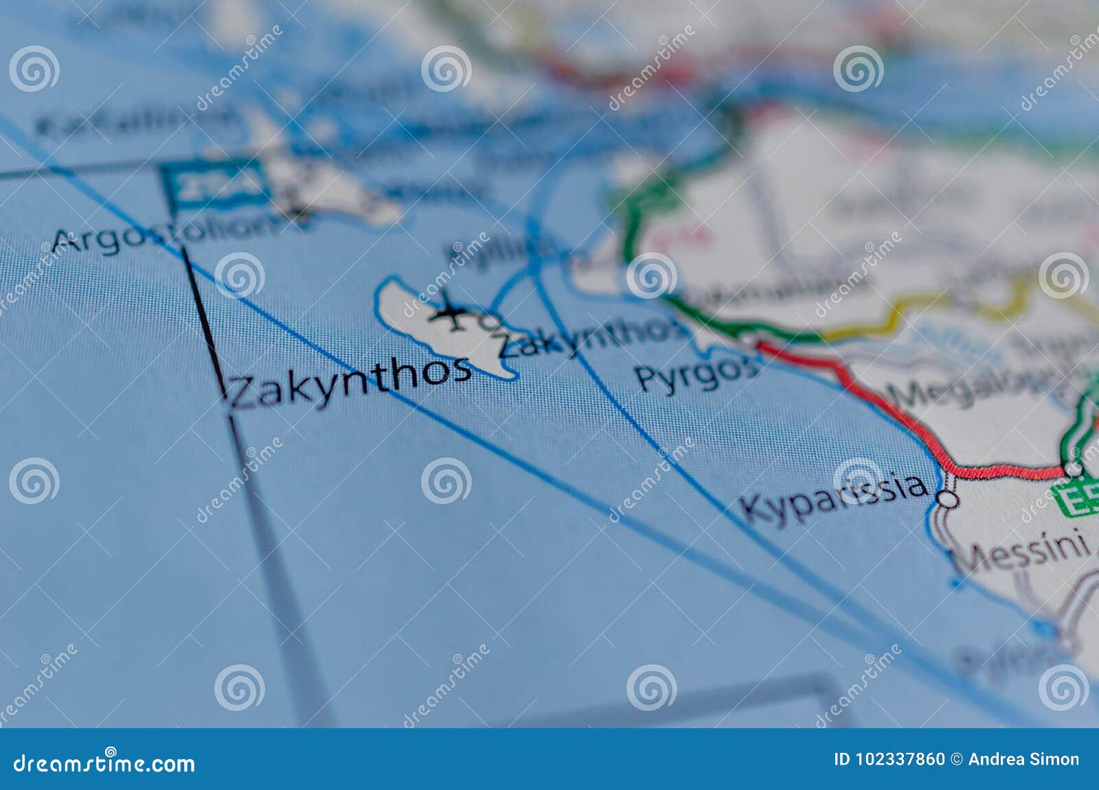 Zakynthos On Map Stock Photo | CartoonDealer.com #102337860