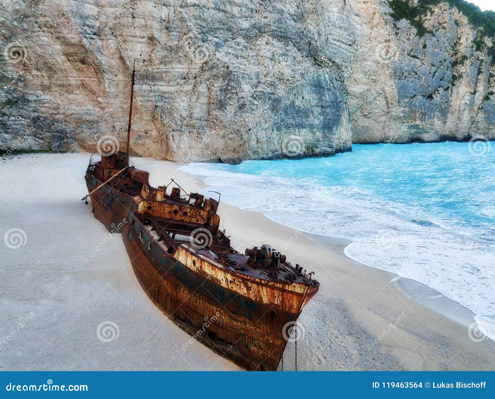 Zakynthos Shipwreck Beach from the Cliffs in Greece Taken in Spring ...