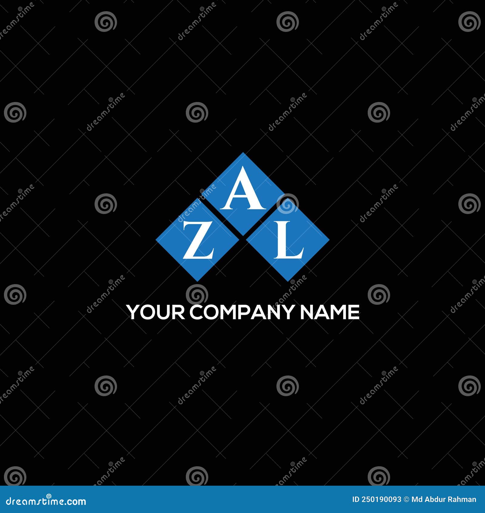 ZAL Letter Logo Design On BLACK Background. ZAL Creative Initials ...