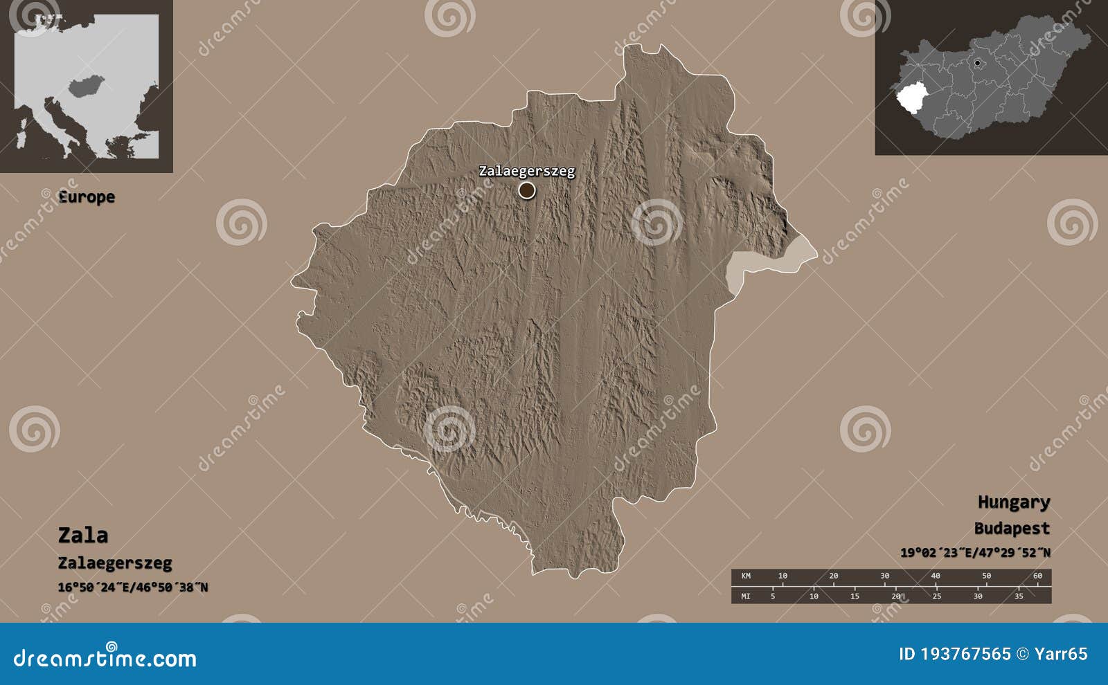 Zala, County of Hungary,. Previews. Administrative Stock Illustration ...
