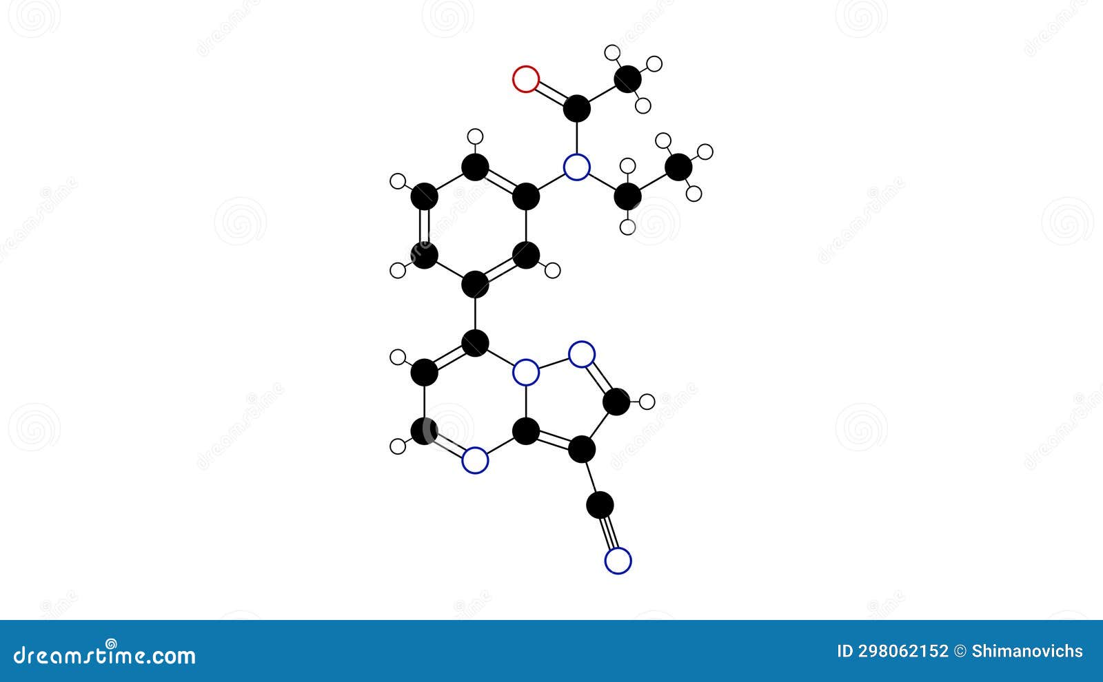 Zaleplon Molecule, Structural Chemical Formula, Ball-and-stick Model ...