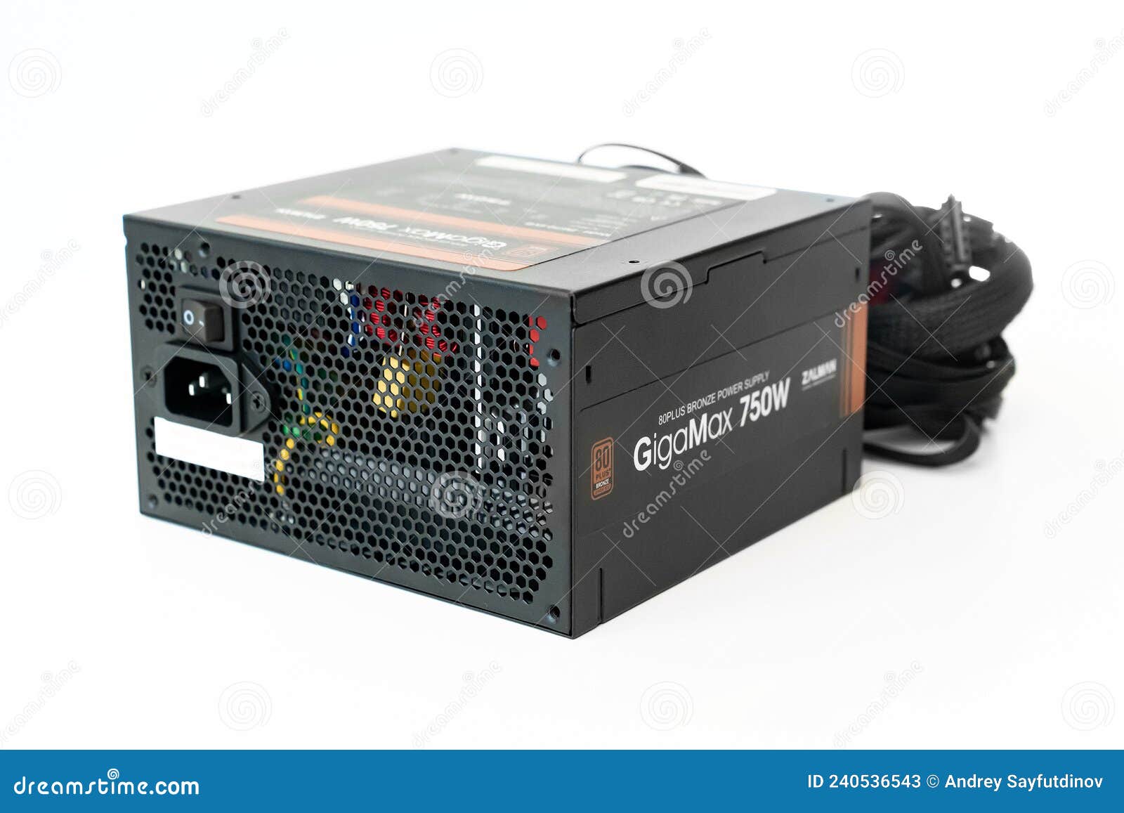 Zalman PSU. the Computer S Power Supply is on a White Background ...