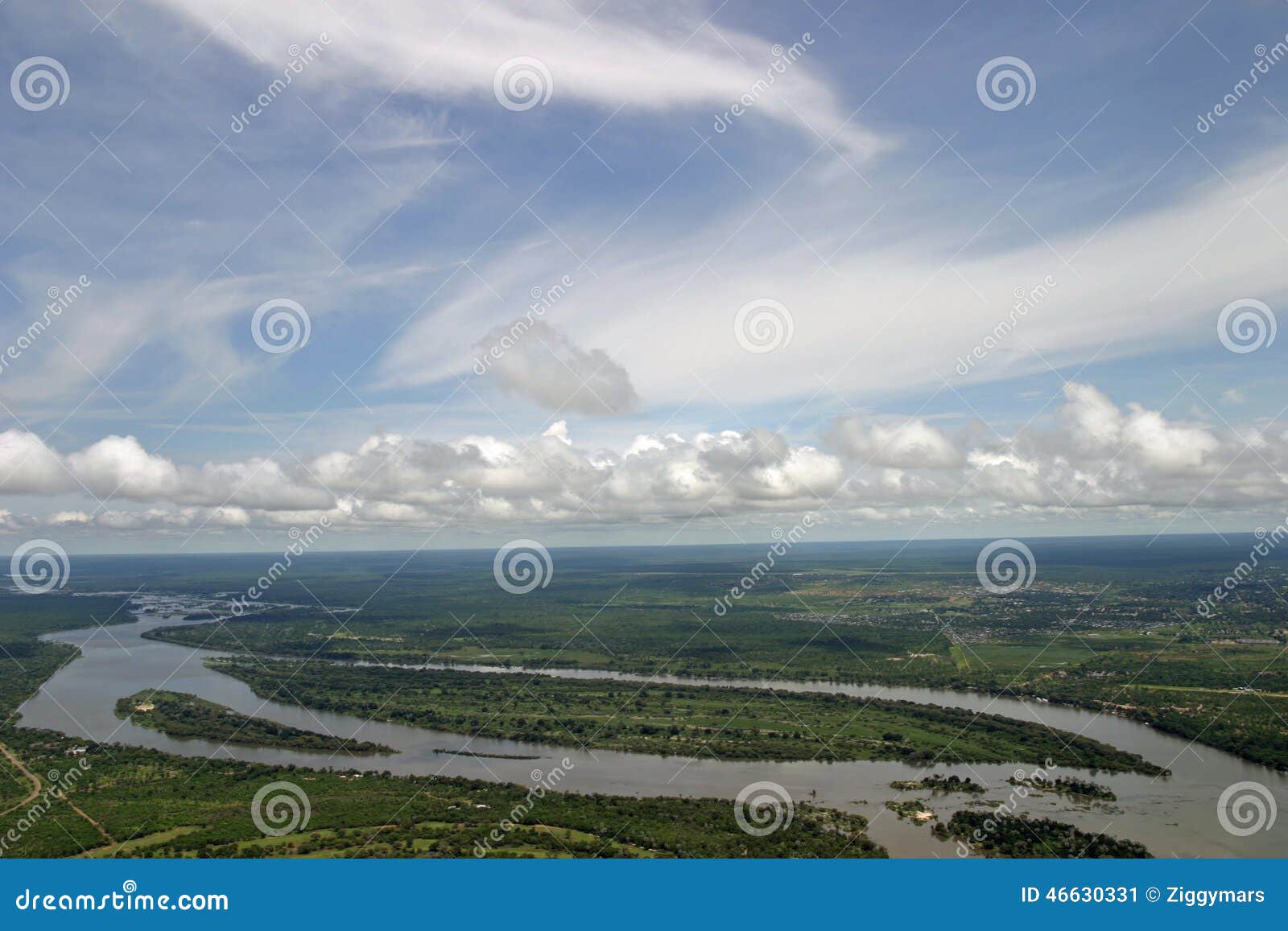 Zambezi River in Zimbabwe stock image. Image of river - 46630331
