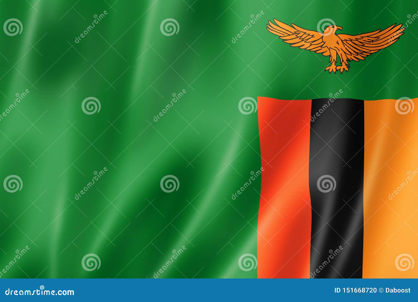 Zambian flag stock illustration. Illustration of symbol - 151668720