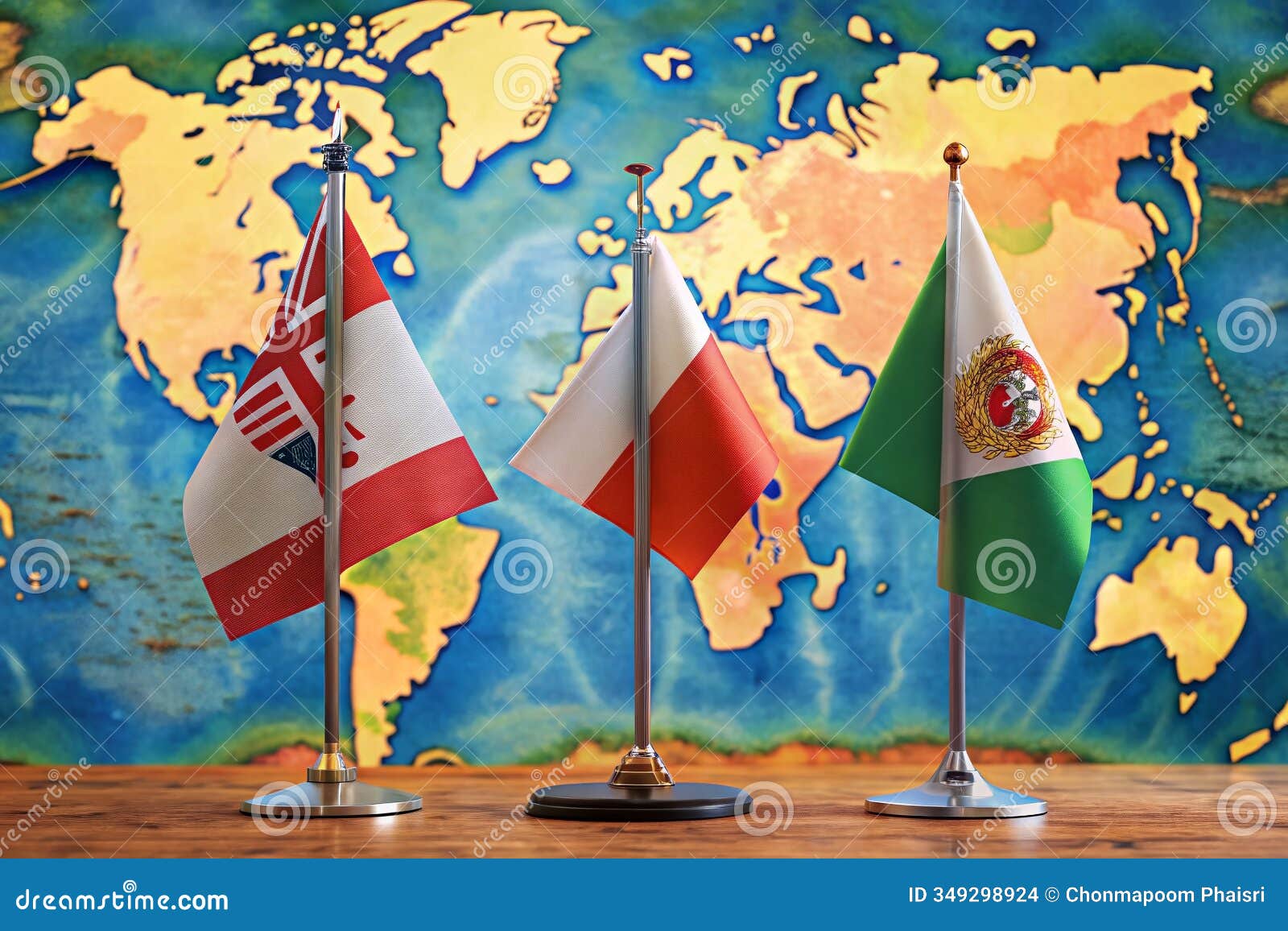 Zambia and French Polynesia Flags in Diplomatic Setting a Panoramic ...