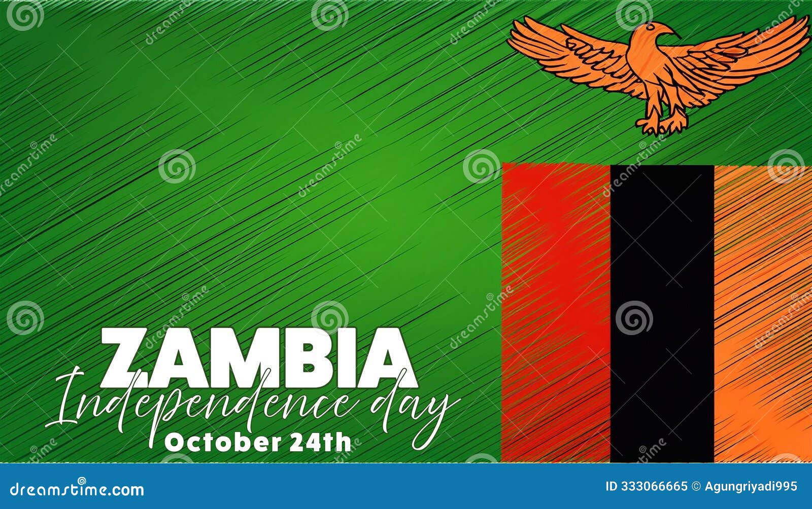 Zambia Independence Day Poster Design Stock Illustration - Illustration ...