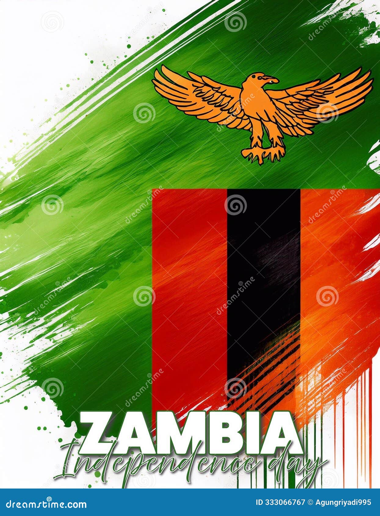 Zambia Independence Day Poster Design Stock Illustration - Illustration ...