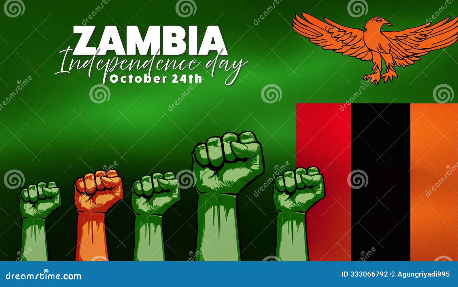 Zambia Independence Day Poster Design Stock Illustration - Illustration ...