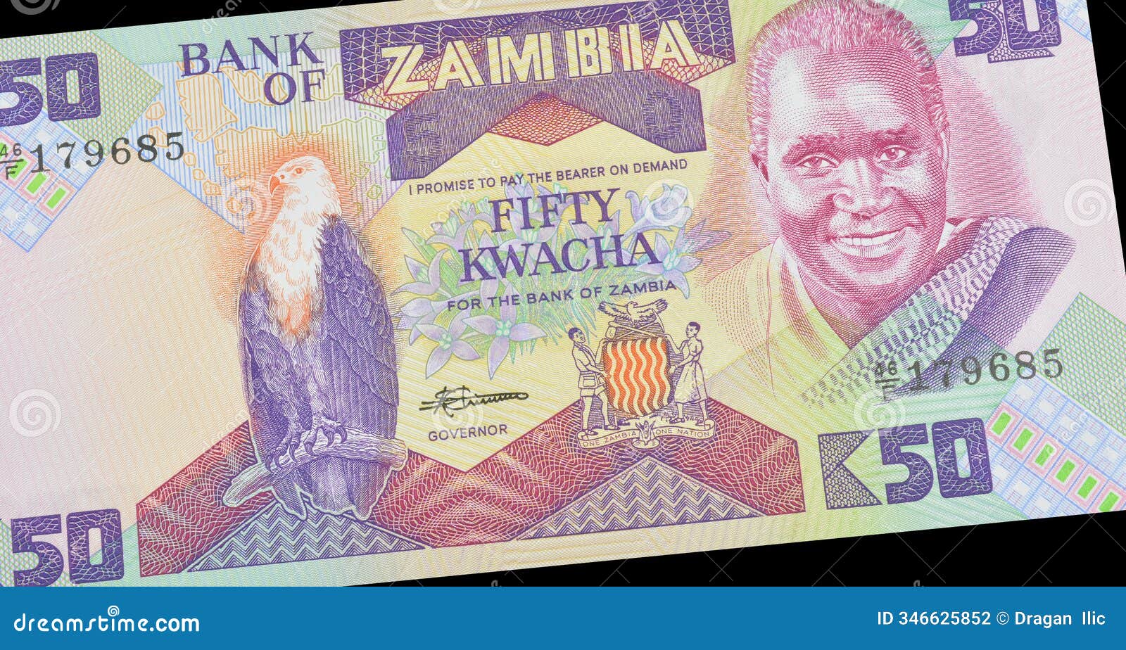Zambia Obverse of 50 Kwacha Banknote Stock Photo - Image of financial ...