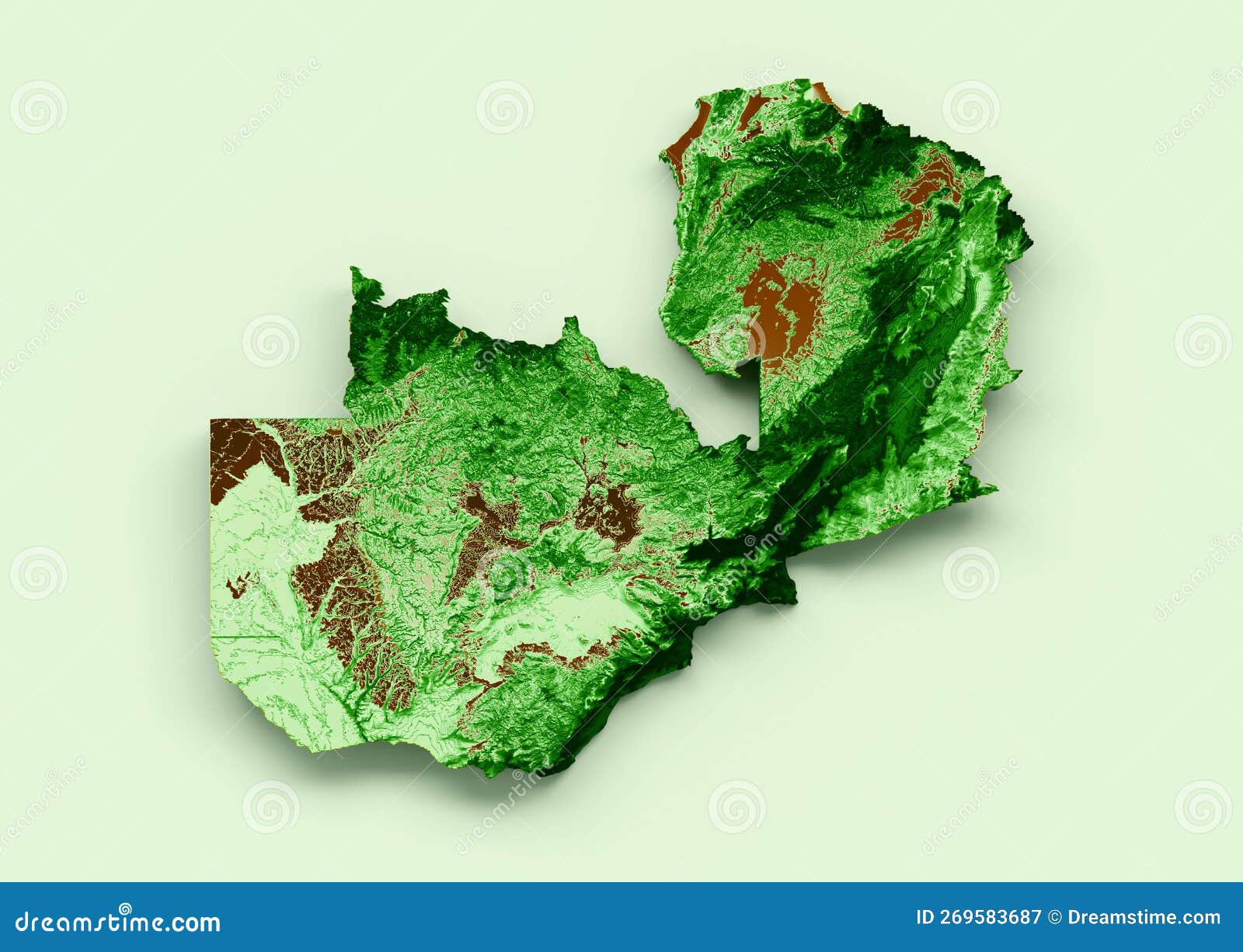 Zambia Topographic Map 3d Realistic Map Color 3d Illustration Stock Illustration - Illustration ...