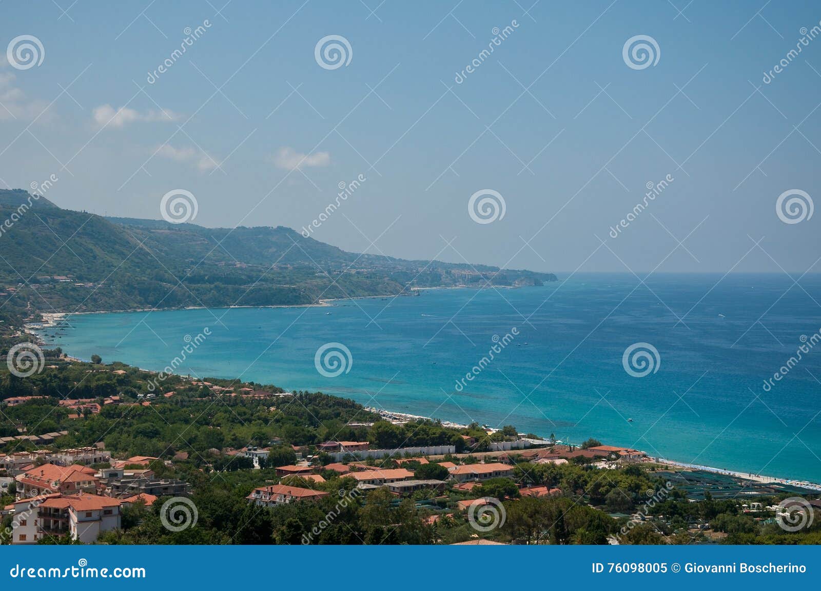 Zambrone the Beautiful Panorama with the Background the Town of Stock ...