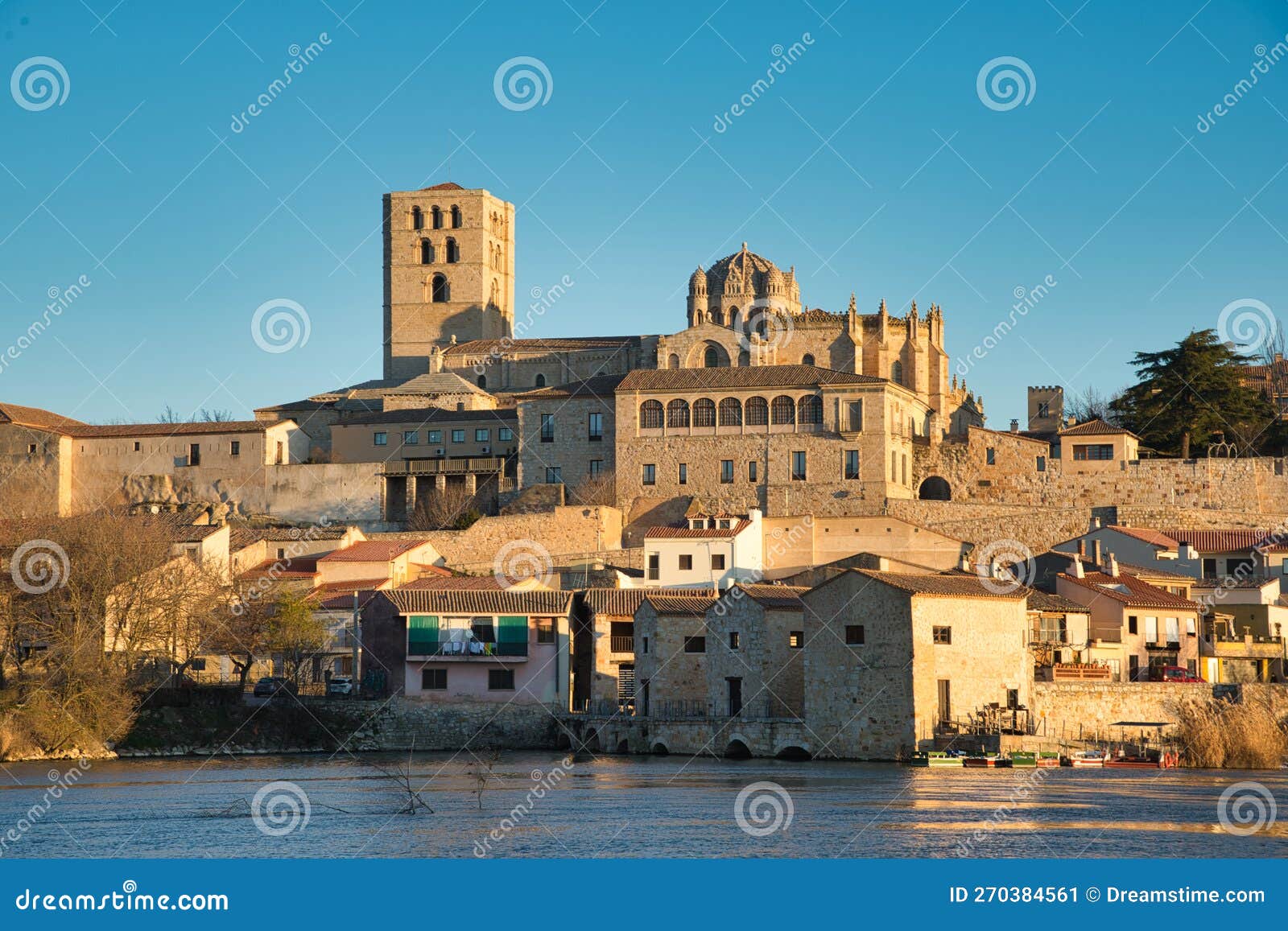 Zamora Cathedral and Douro River, Zamora, Spain Stock Image - Image of ...