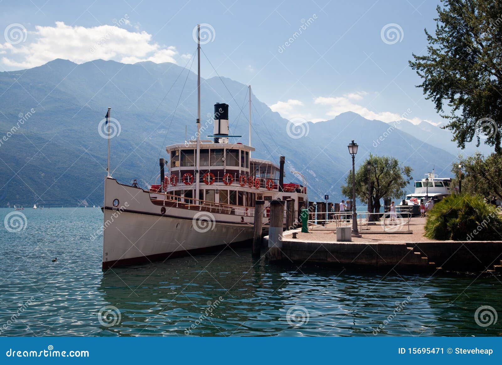Zanardelli paddle ferry stock image. Image of lake, mountainous - 15695471