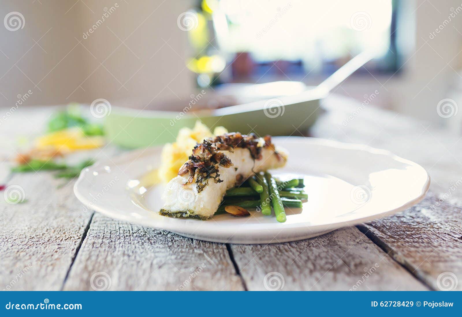 Zander Fish Fillet Dish on a Plate Stock Image - Image of dinner, onion ...