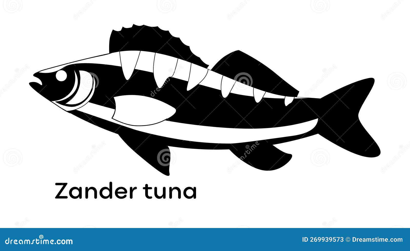Channa Auranti Fish Silhouette Cartoon Vector | CartoonDealer.com ...