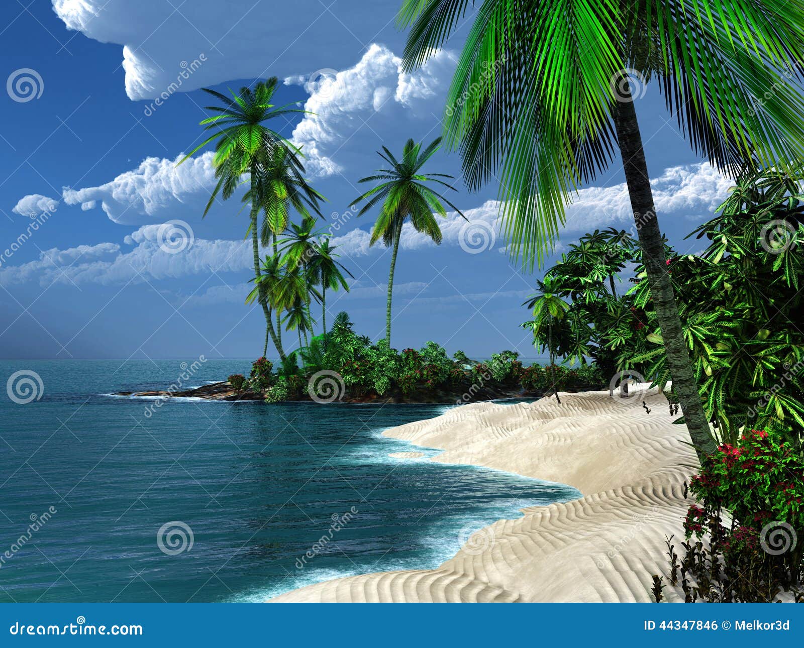 Zandig Strand in De Keerkringen Stock Illustratie - Illustration of ...