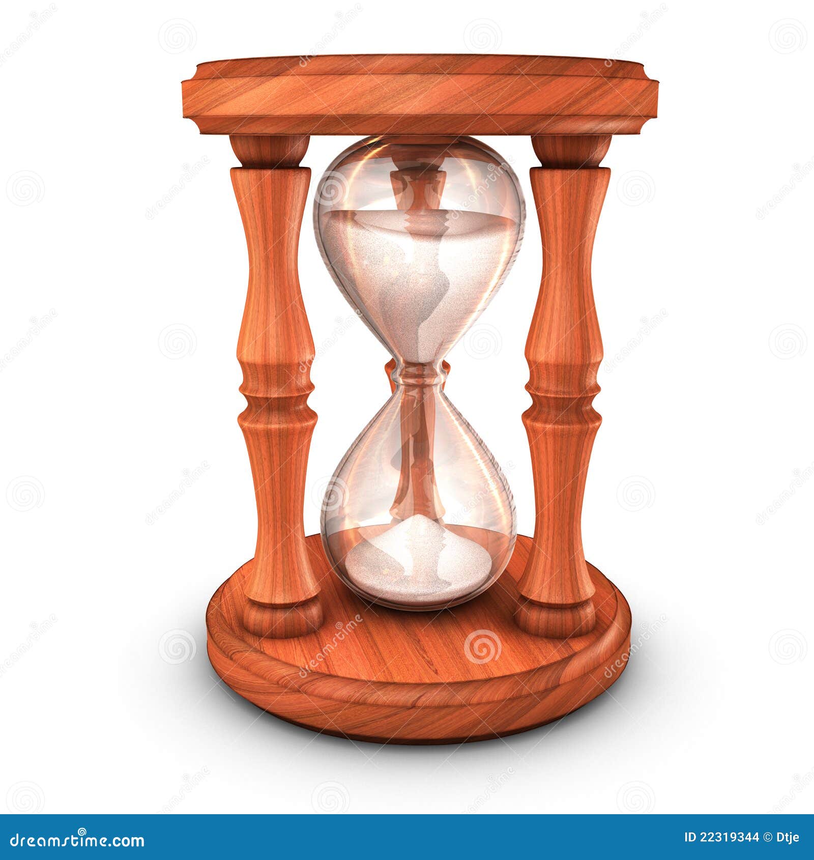 Zandloper met zand stock illustratie. Illustration of tweede - 22319344