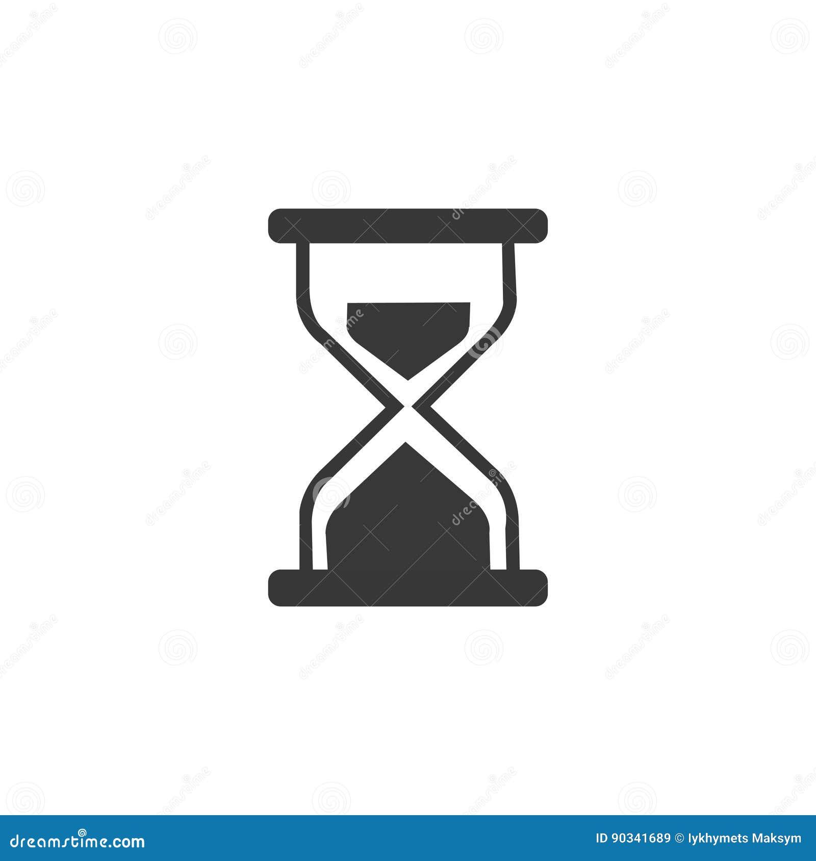 Zandloper vectorpictogram stock illustratie. Illustration of klok ...