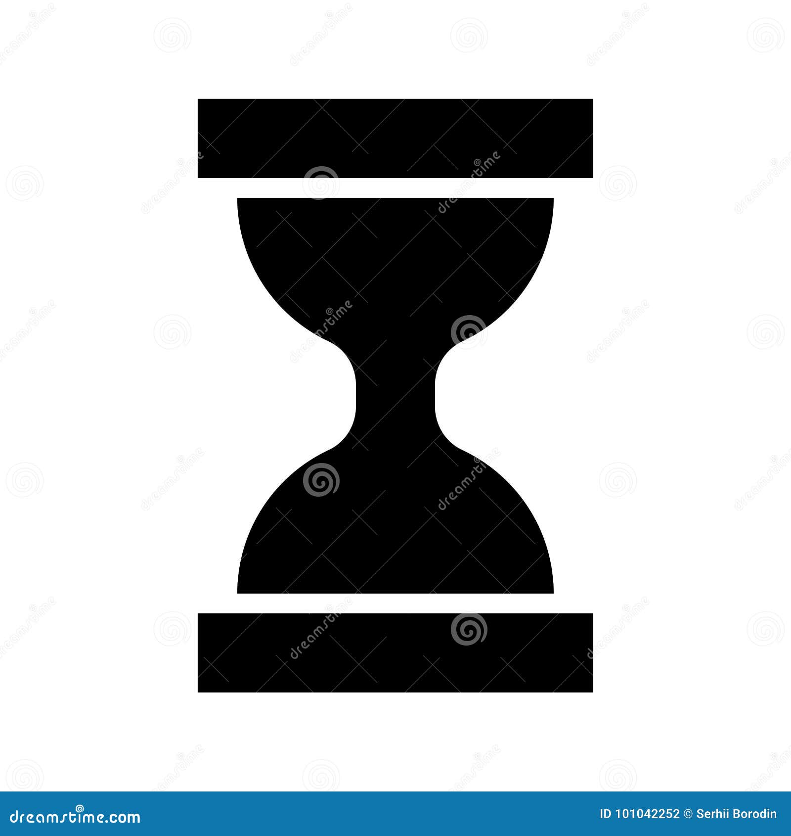 Zandloper zwart pictogram vector illustratie. Illustration of stijl ...