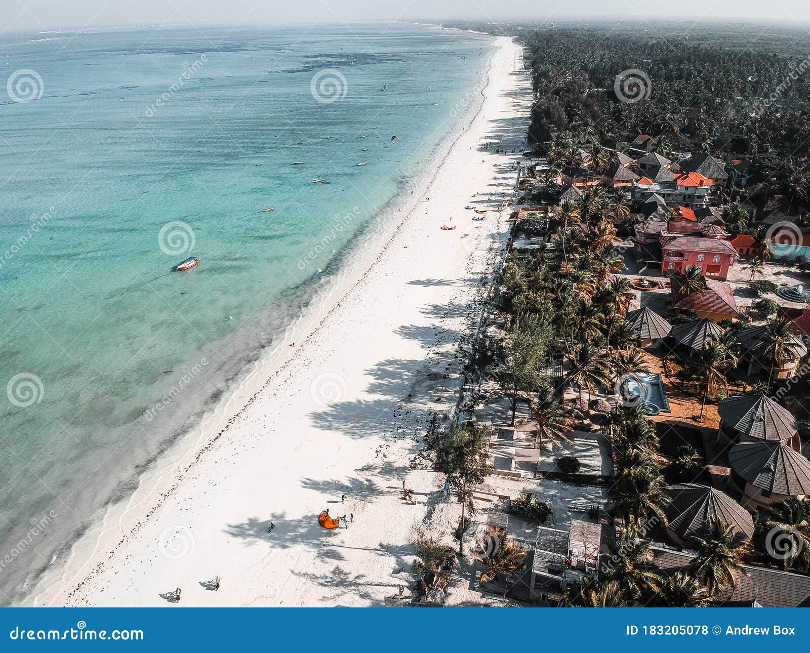 Paje Zanzibar Beach from Africa Stock Photo - Image of africa, shore ...