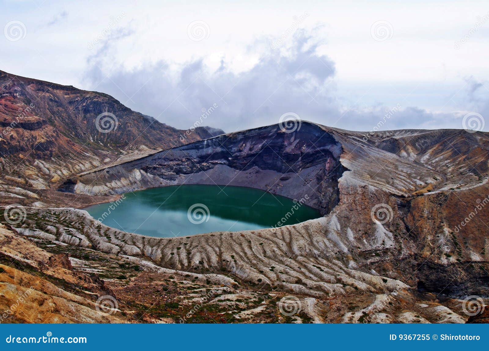 Zao Okama Crater Lake stock image. Image of tourist, landscape - 9367255