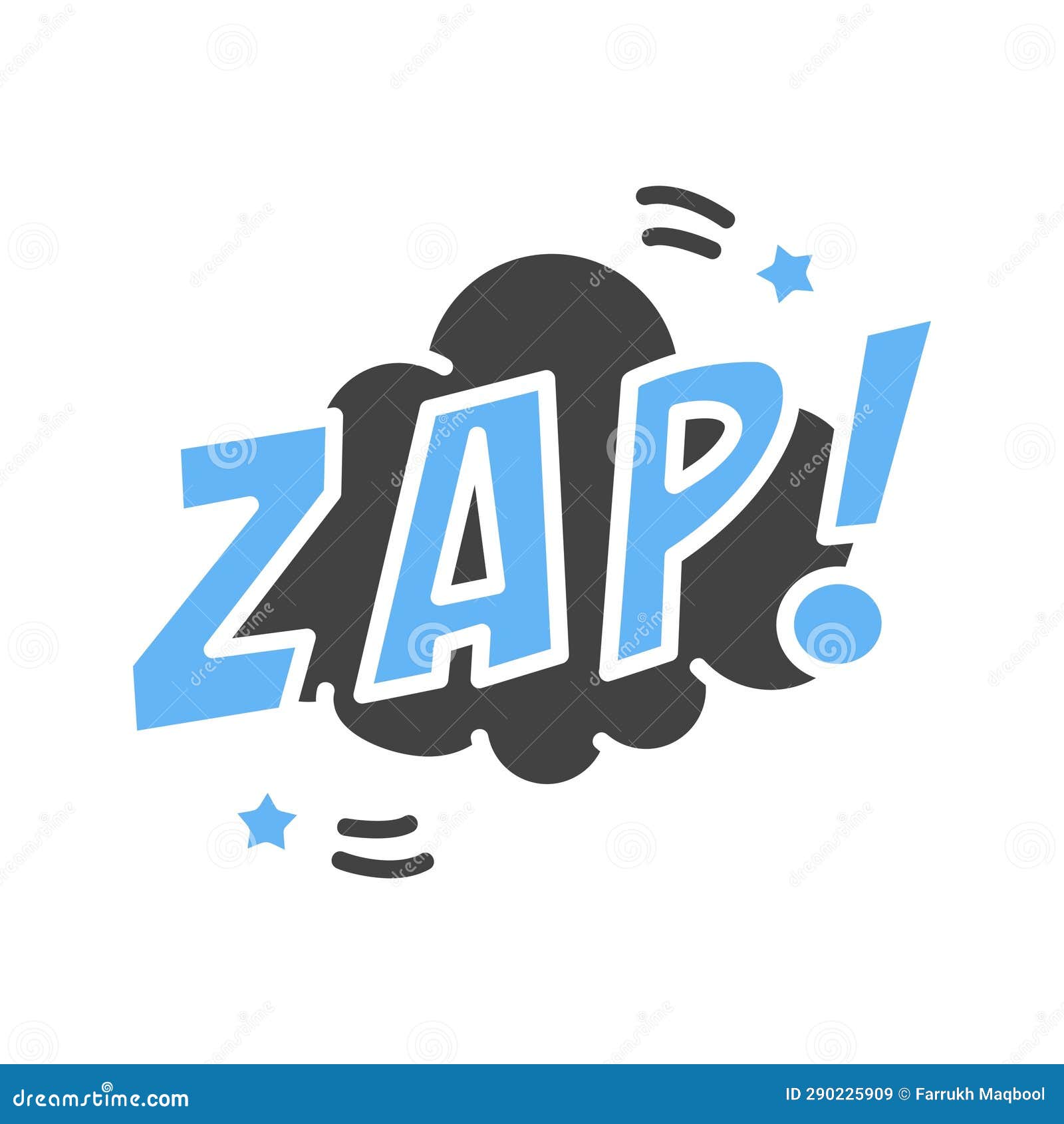 Zap Bubble Icon Image. stock vector. Illustration of icon - 290225909