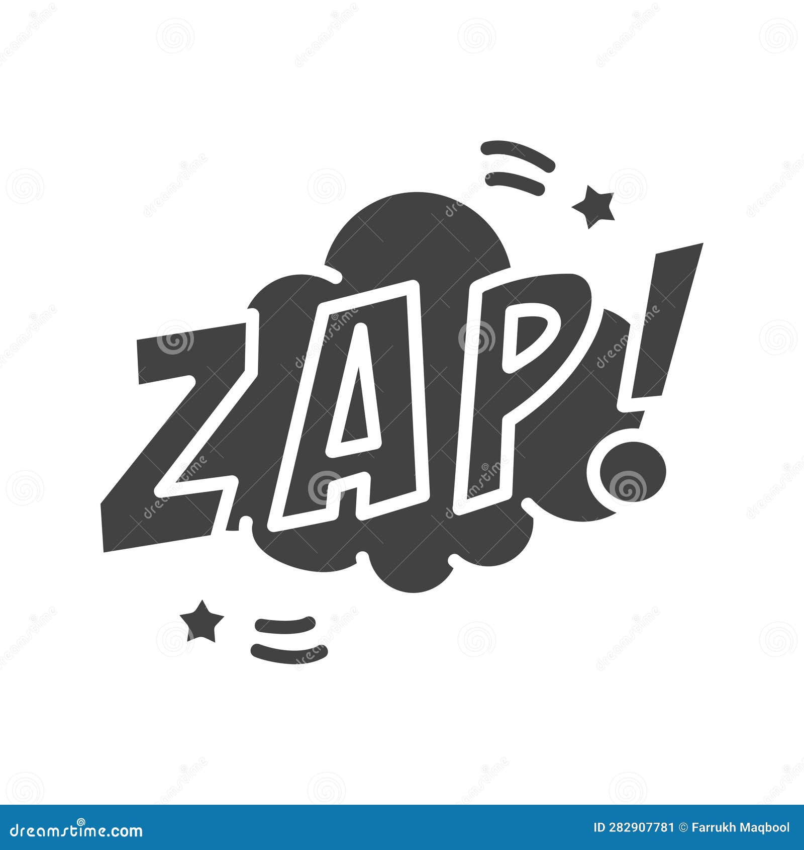 Zap Bubble Icon Image. stock vector. Illustration of outline - 282907781