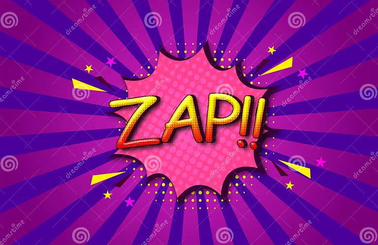 ZAP!! Comic Speech 3d Text Style Effect High Resolution Stock Vector ...