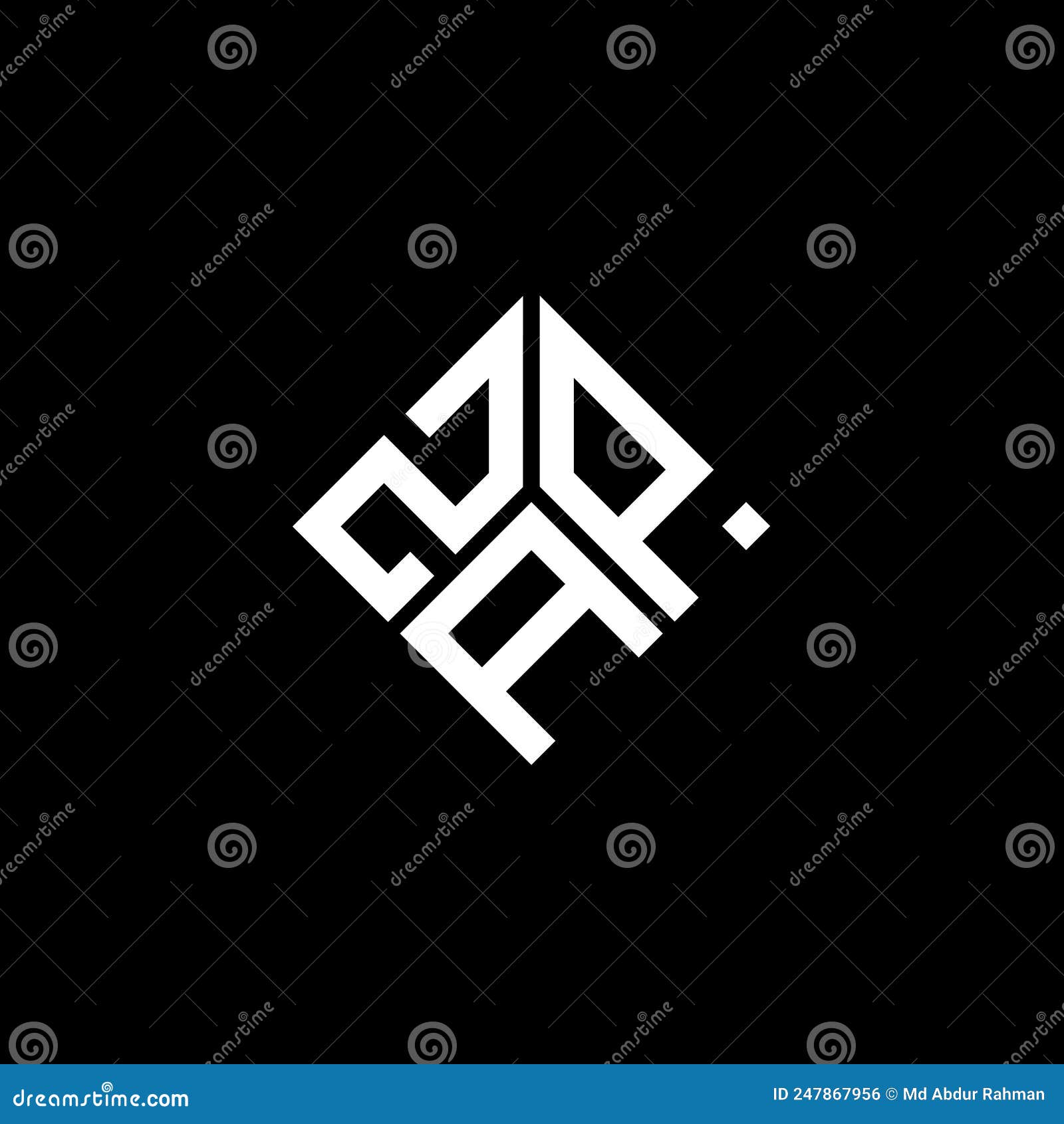 ZAP Letter Logo Design on Black Background. ZAP Creative Initials ...