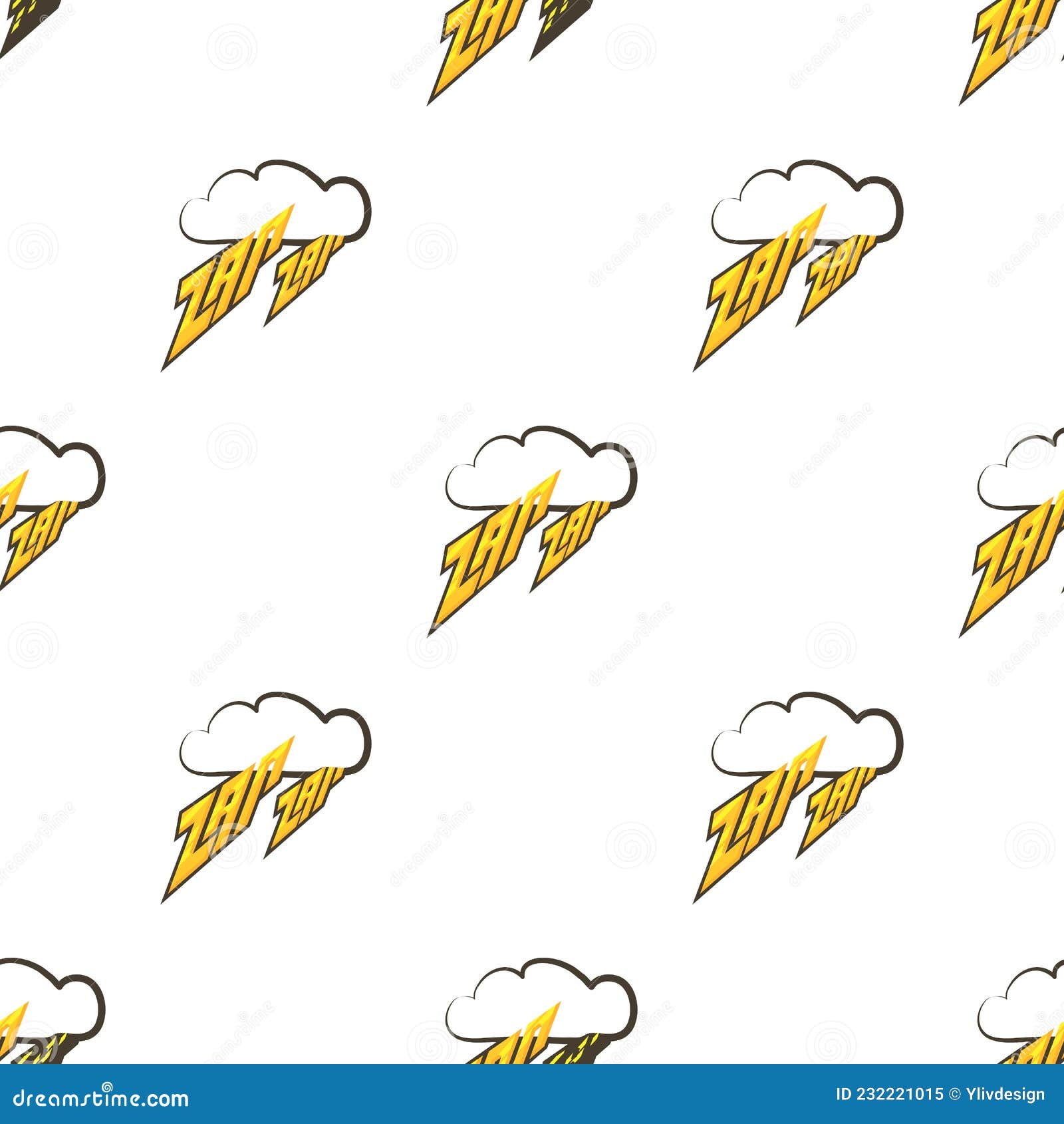 Zap-zap Sound Effect Pattern Seamless Vector Stock Vector ...