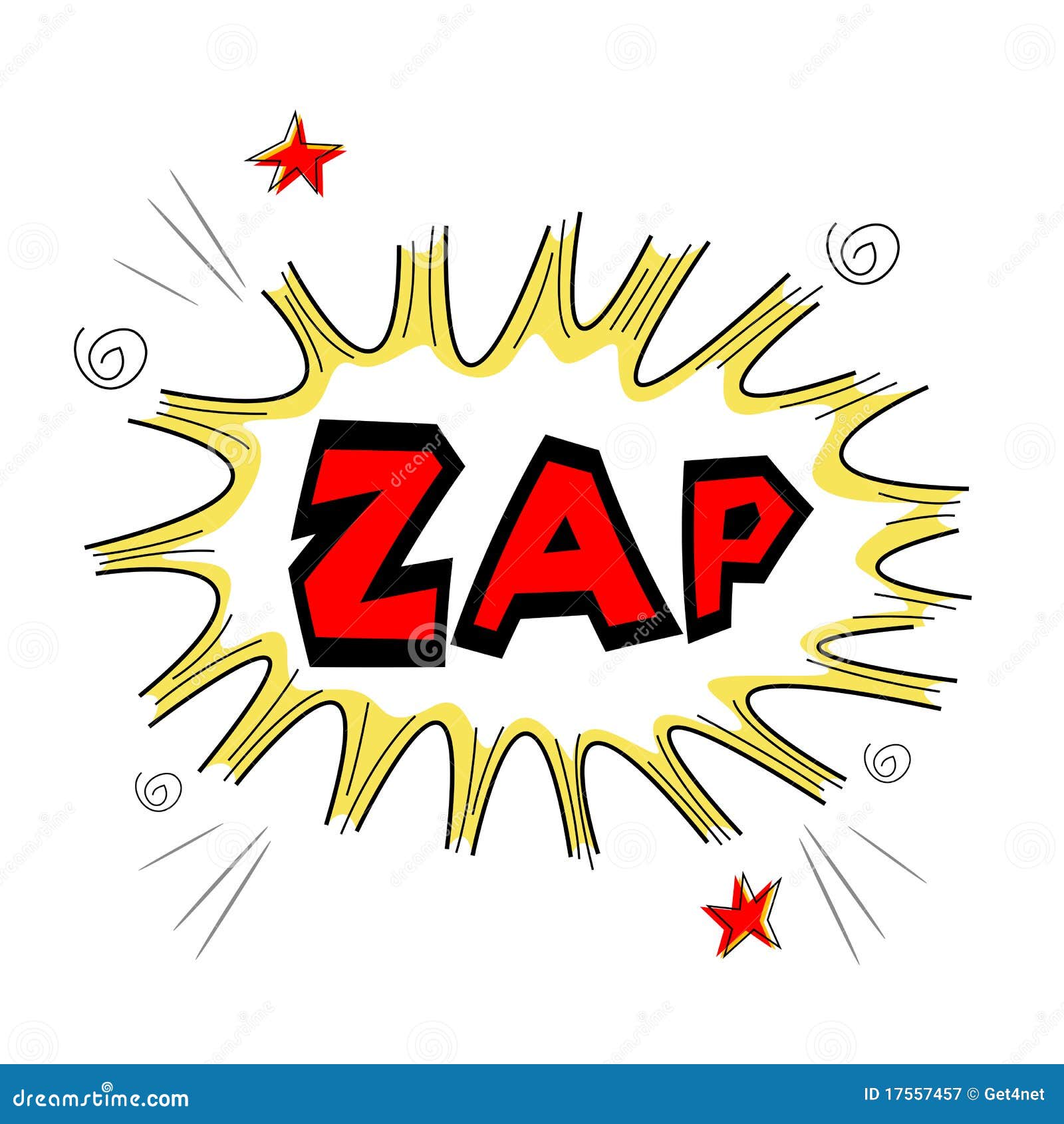 Zap text stock vector. Illustration of energy, power - 17557457