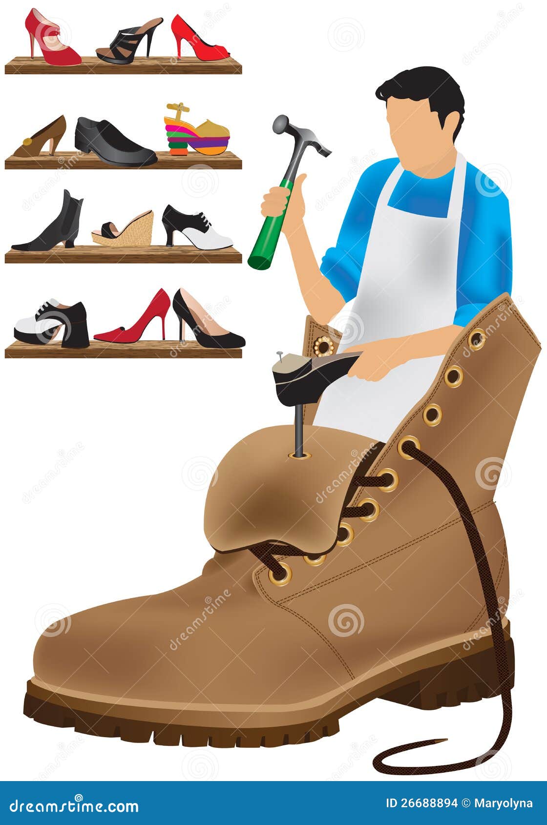 Zapatero stock de ilustración. Ilustración de muchachas - 26688894