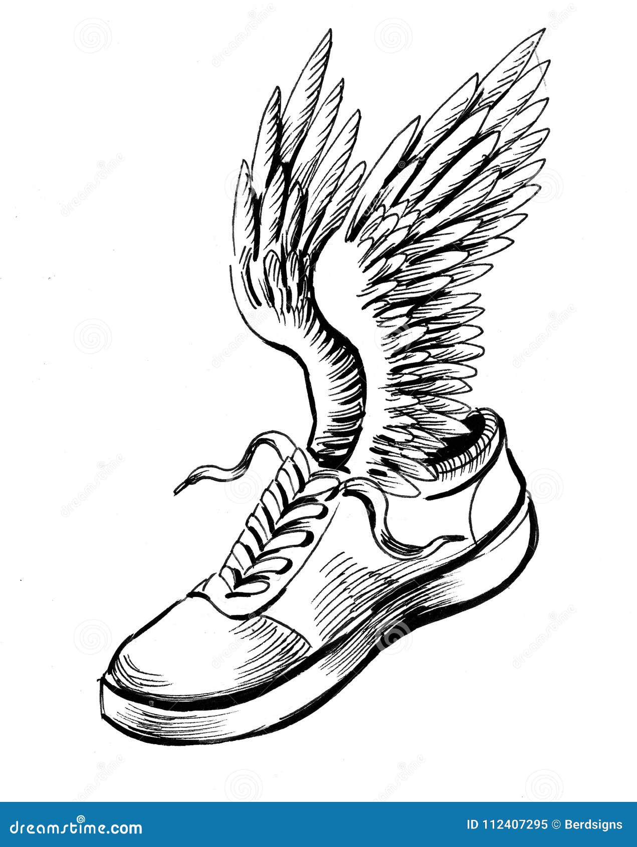 Zapato con alas stock de ilustración. Ilustración de ilustraciones ...