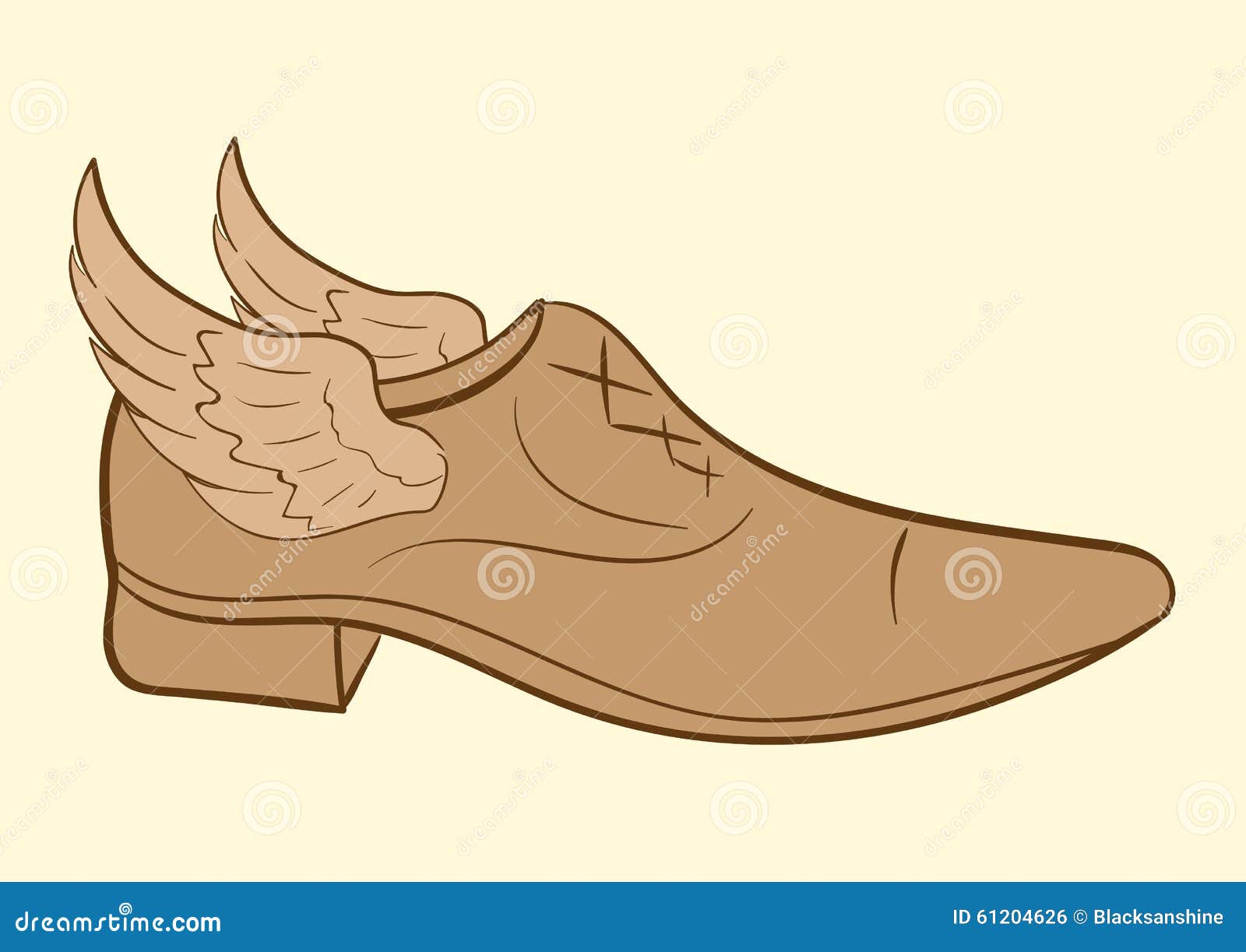 Zapato masculino con alas ilustración del vector. Ilustración de estilo ...