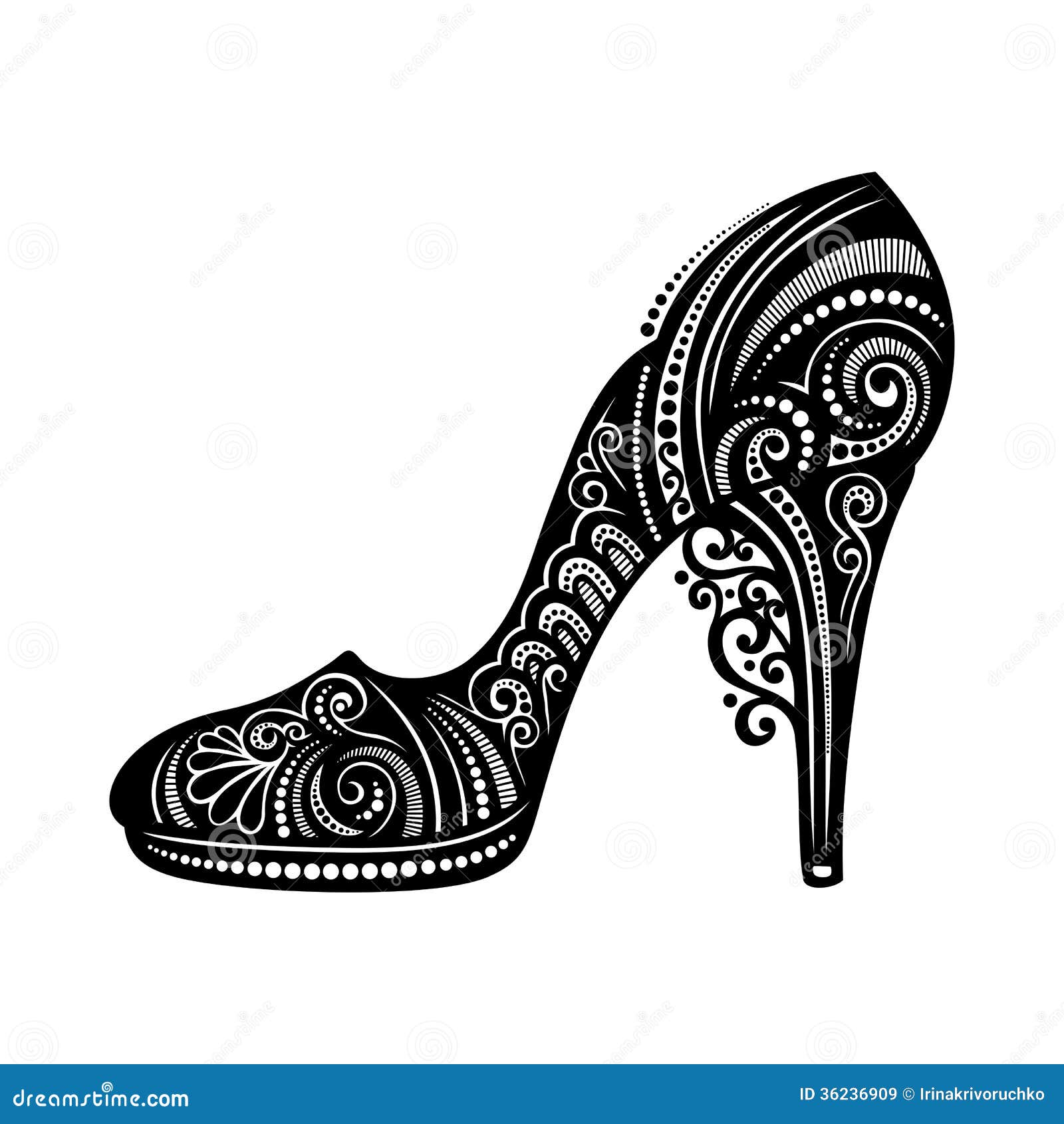 Zapato Para Mujer Adornado Del Vector Ilustración del Vector ...