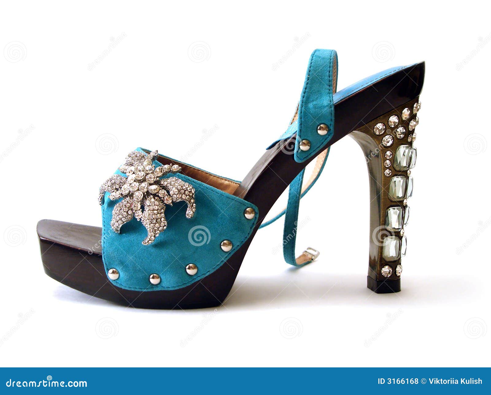 Zapatos Azules Hermosos De La Mujer Foto de archivo - Imagen de ...