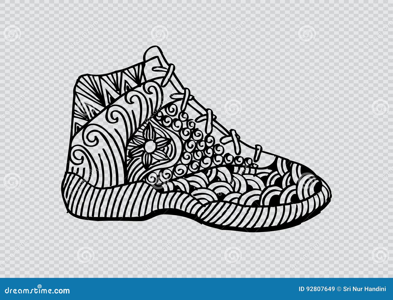 Zapatos Estilo De Zentangle Stock de ilustración - Ilustración de ...