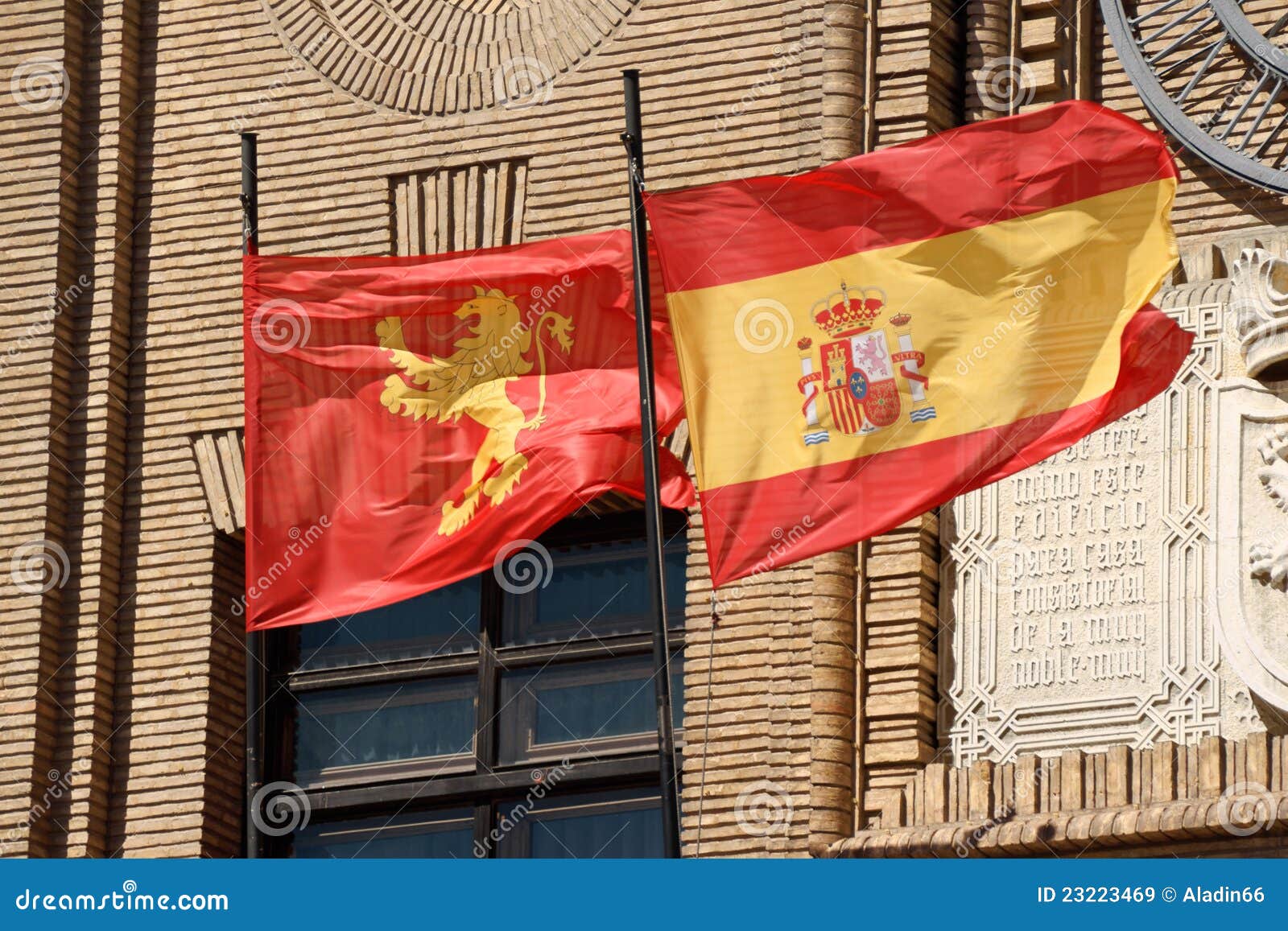 Zaragoza and Spain flags stock image. Image of spain - 23223469