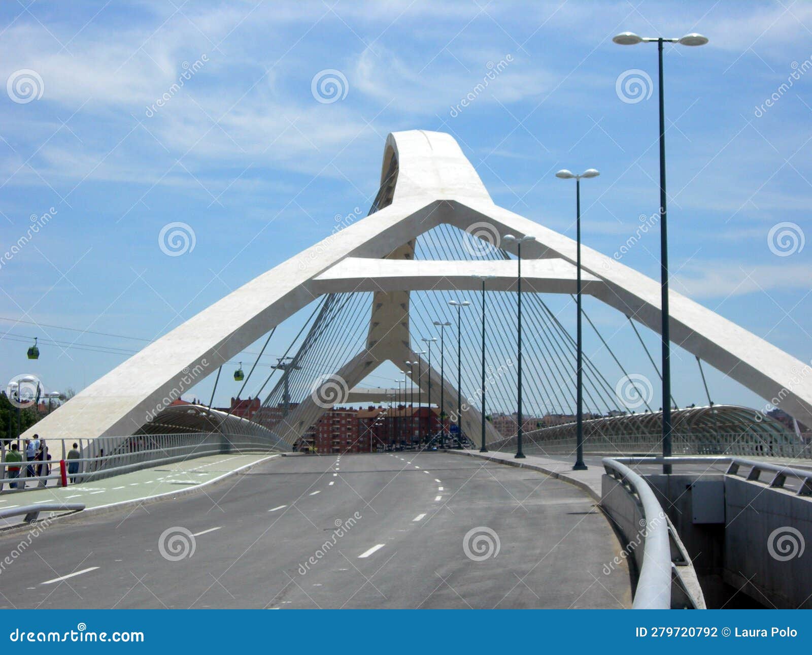 ZARAGOZA, SPAIN June-12-2008 Third Millennium Bridge. Zaragoza, Spain ...