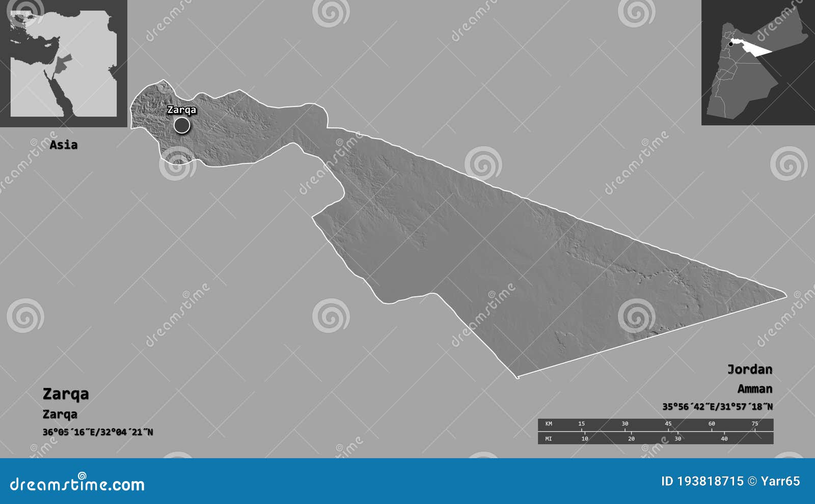 Zarqa, Province of Jordan,. Previews. Bilevel Stock Illustration ...