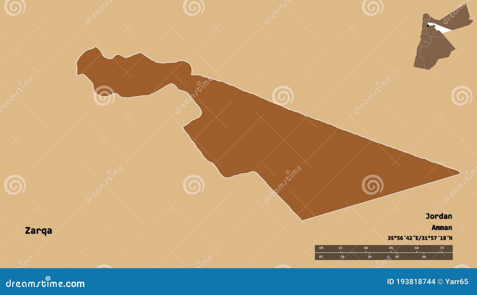 Zarqa, Province of Jordan, Zoomed. Pattern Stock Illustration ...